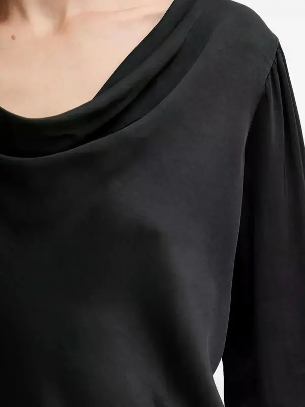 FRACOMINA Long-sleeve Scoop-neck Top - Black