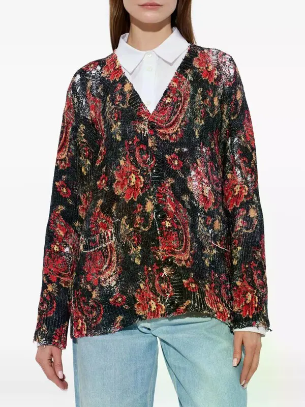 R13 Paisley-print Cardigan - Black