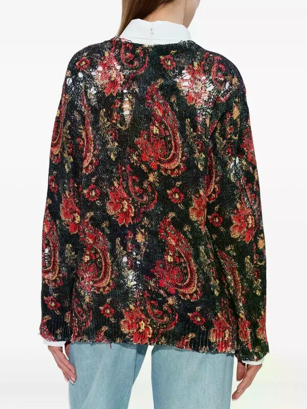 R13 Paisley-print Cardigan - Black