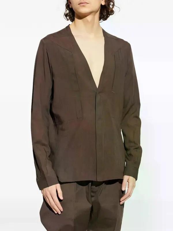 Rick Owens V-neck Long-sleeve Shirt