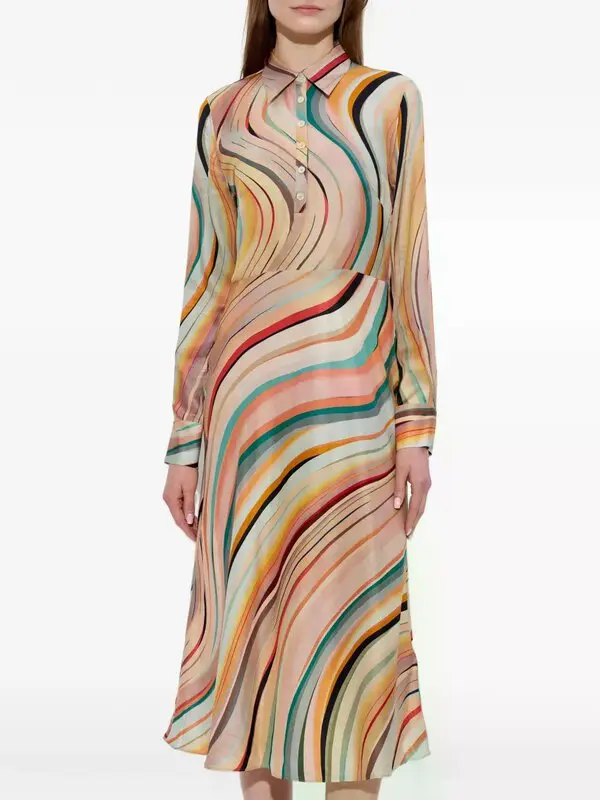 Paul Smith Long-sleeve Midi Dress - Neutrals