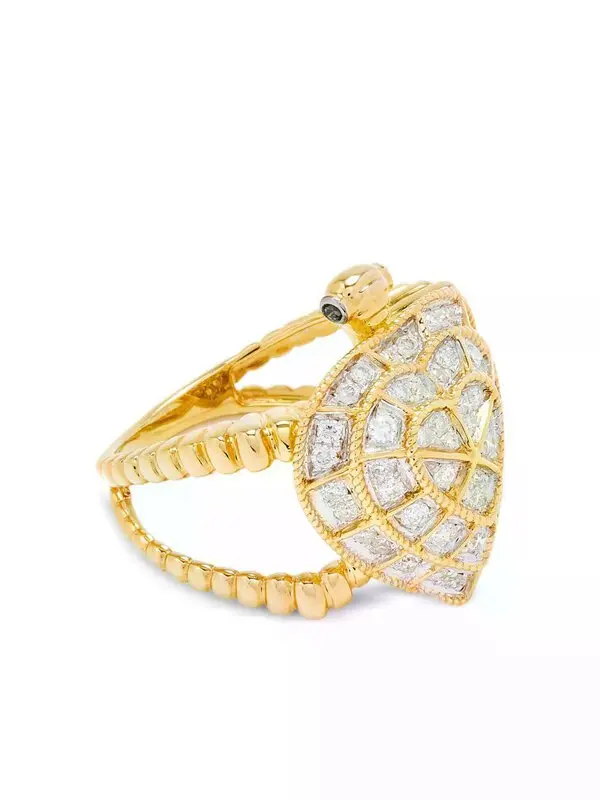Yvonne Léon 9k Yellow Tortoise Diamond Ring