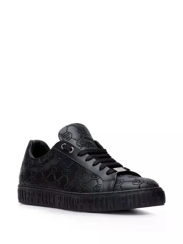 Philipp Plein Carson Monogram Strass Sneakers - Black