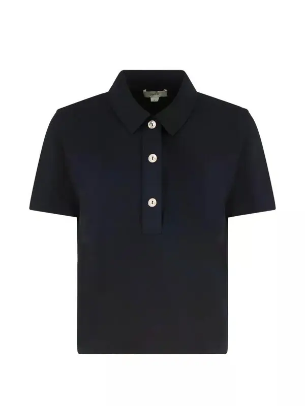 Vince Buttoned Polo Top - Blue