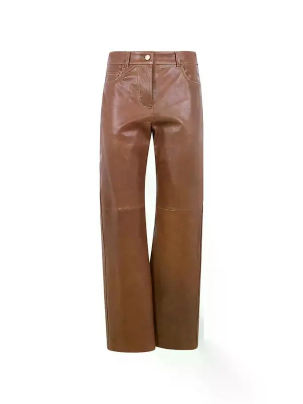 Max Mara Leather Straight Trousers
