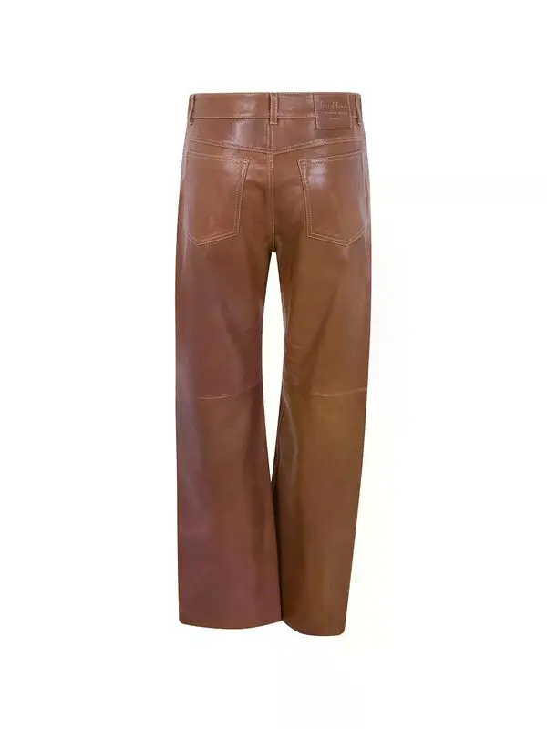 Max Mara Leather Straight Trousers