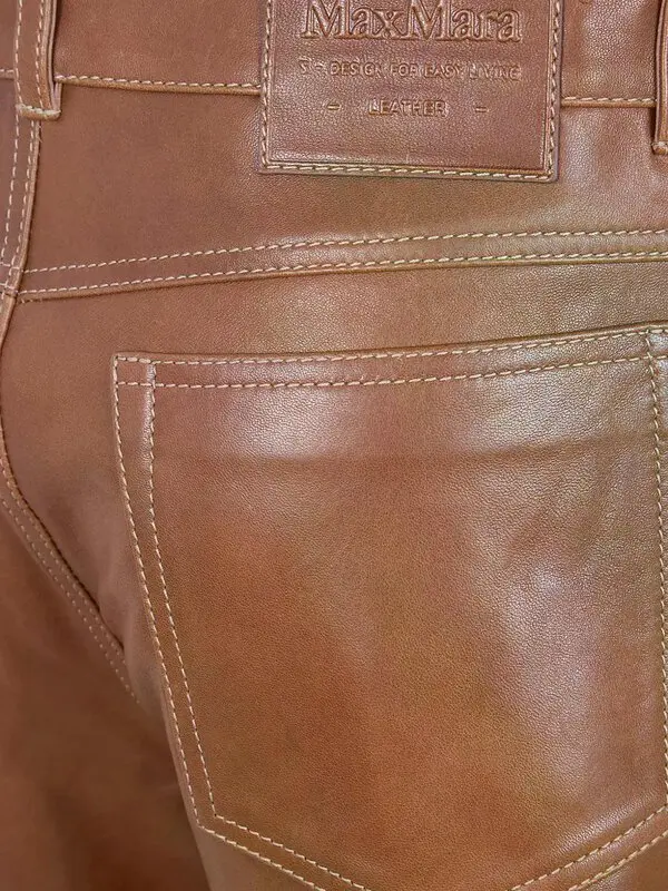 Max Mara Leather Straight Trousers