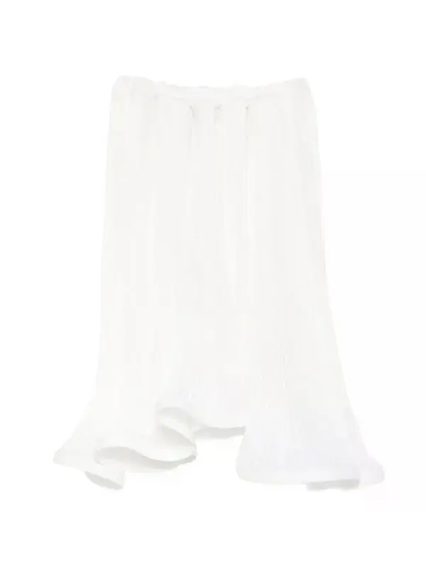 ROWEN ROSE Pleated Midi Skirt - White