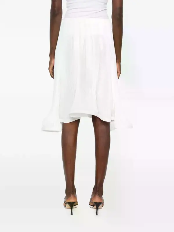 ROWEN ROSE Pleated Midi Skirt - White