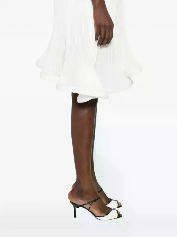 ROWEN ROSE Pleated Midi Skirt - White