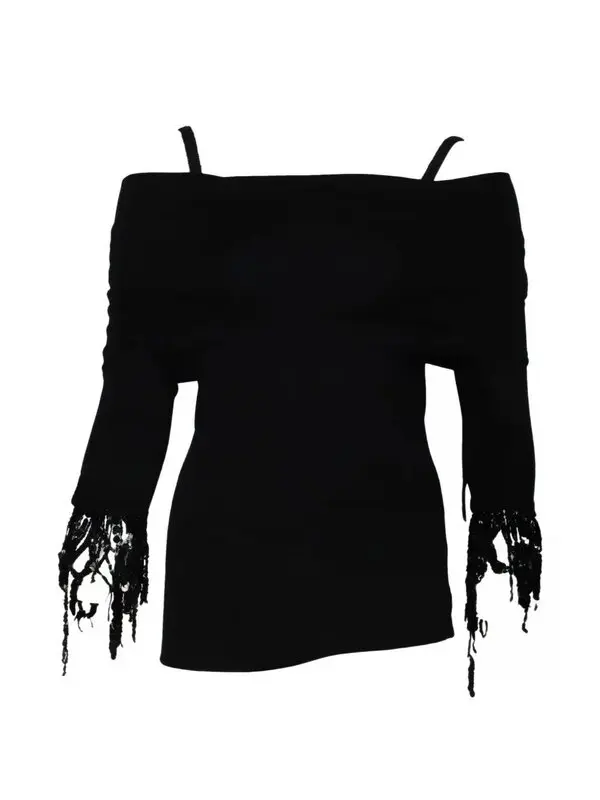Isa Arfen Off-shoulder Top With Fringed Detail