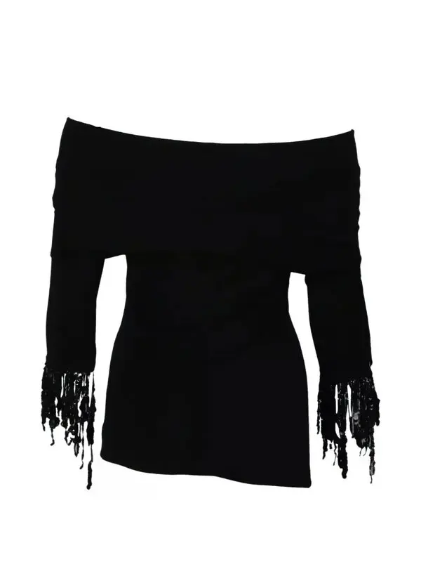 Isa Arfen Off-shoulder Top With Fringed Detail