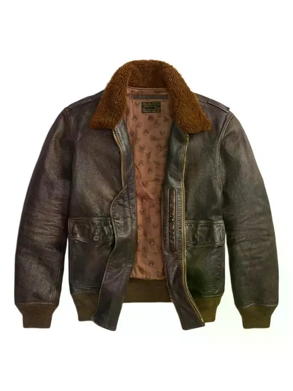 Ralph Lauren Shearling-collar Leather Jacket