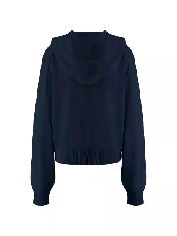 ALLUDE Hooded Zip-up Sweater