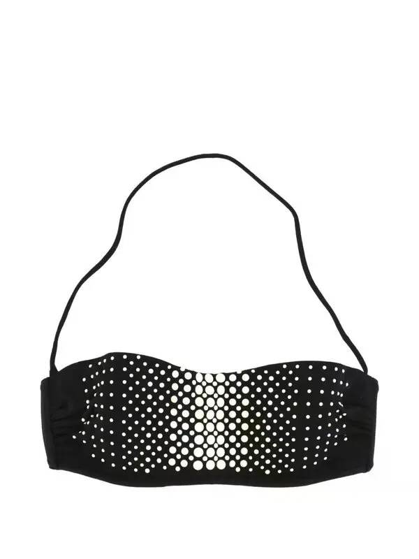 La Perla Polka-dot Bikini Top - Black