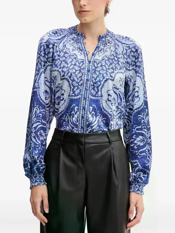 Hale Bob Marianna Printed Button Top
