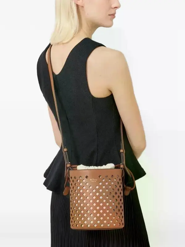 Mulberry Laser-cut Drawstring Shoulder Bag