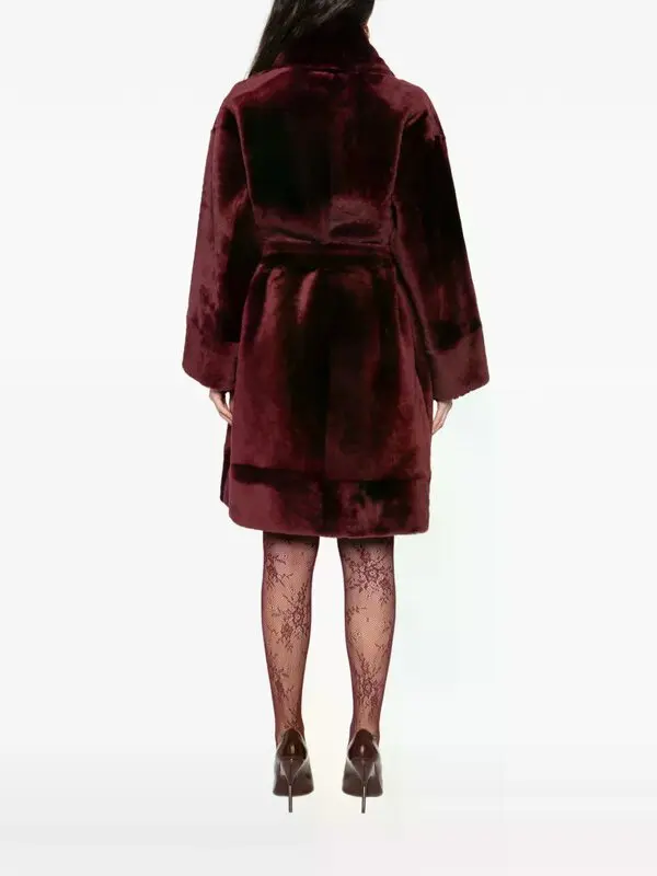 Nour Hammour Juno Belted Shearling Coat