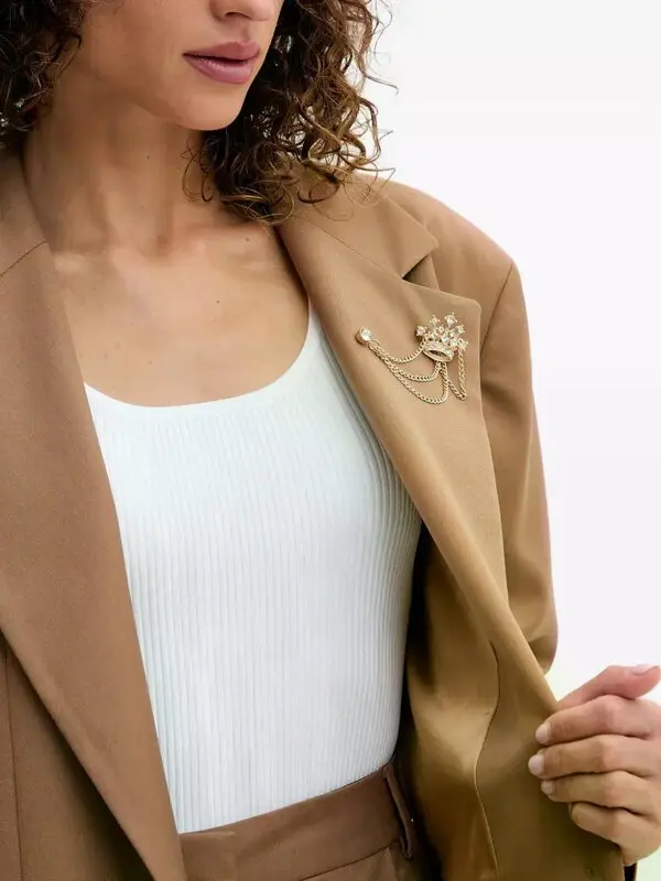 FRACOMINA Crown-embellished Long Blazer