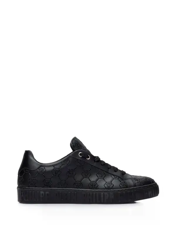 Philipp Plein Carson Monogram Strass Sneakers - Black