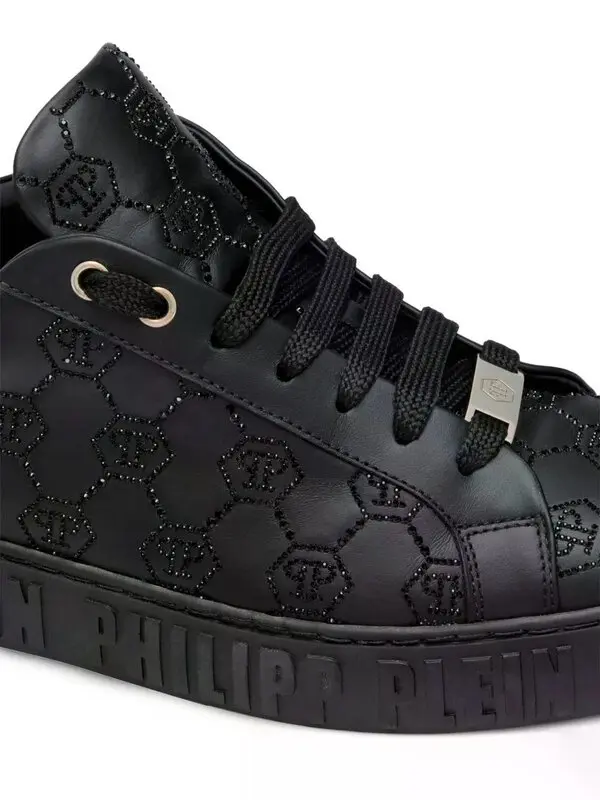 Philipp Plein Carson Monogram Strass Sneakers - Black