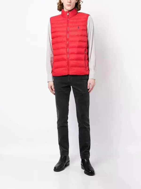Polo Ralph Lauren Embroidered Logo Quilted Gilet - Red