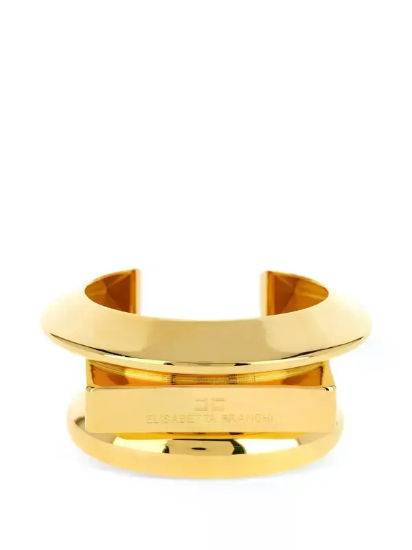 Elisabetta Franchi Logo-detail Cuff Bracelet - Gold