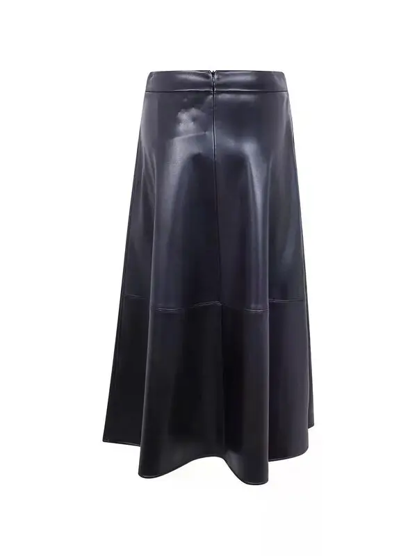 Max Mara Panelled A-line Leather Skirt - Black