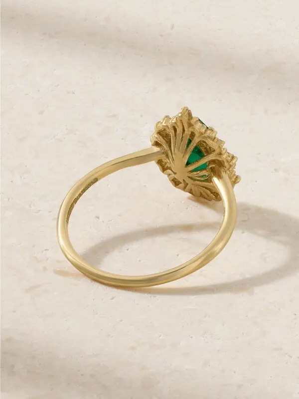 SUZANNE KALAN 18-karat Gold, Emerald, And Diamond Ring