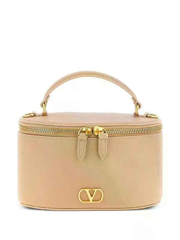 Valentino Garavani Logo-plaque Vanity Mini Bag - Neutrals