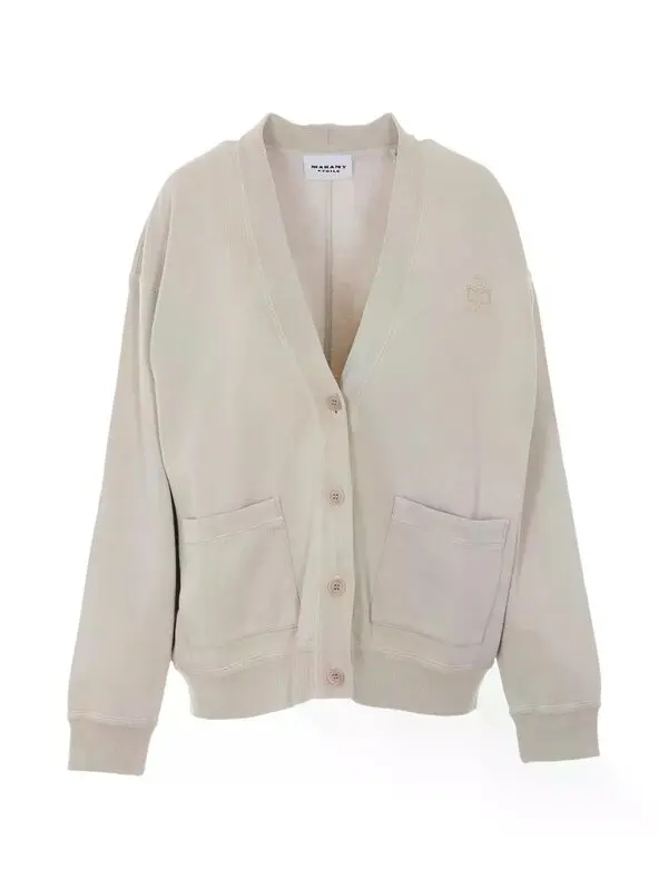 MARANT ETOILE Embroidered V-neck Cardigan - Neutrals