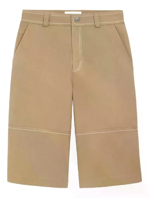 AMI Paris Cotton Worker Bermuda Shorts - Neutrals