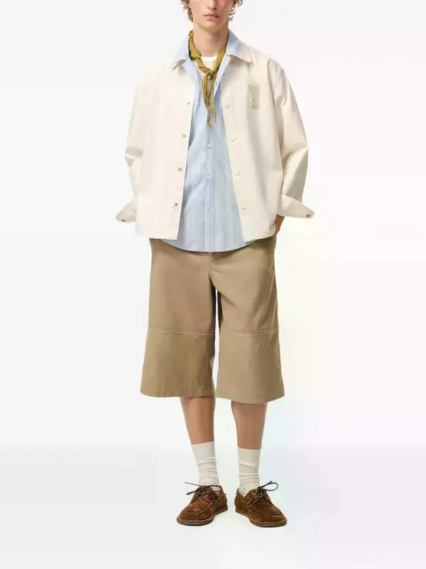 AMI Paris Cotton Worker Bermuda Shorts - Neutrals