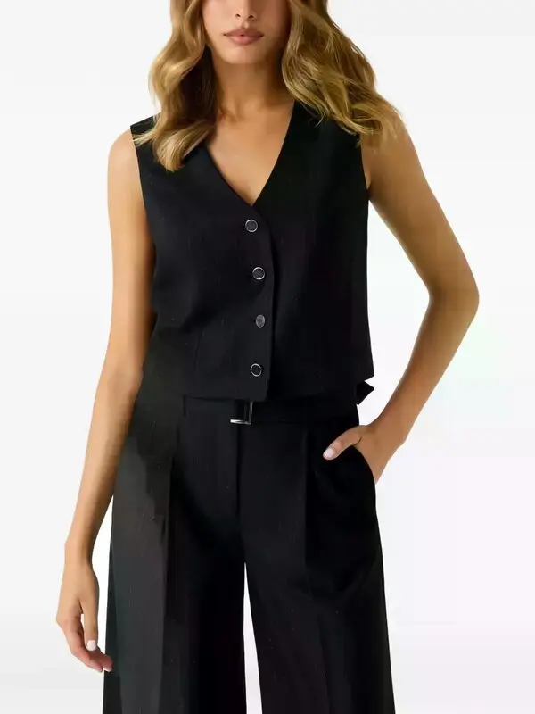 Guess Pinstripe Button Top