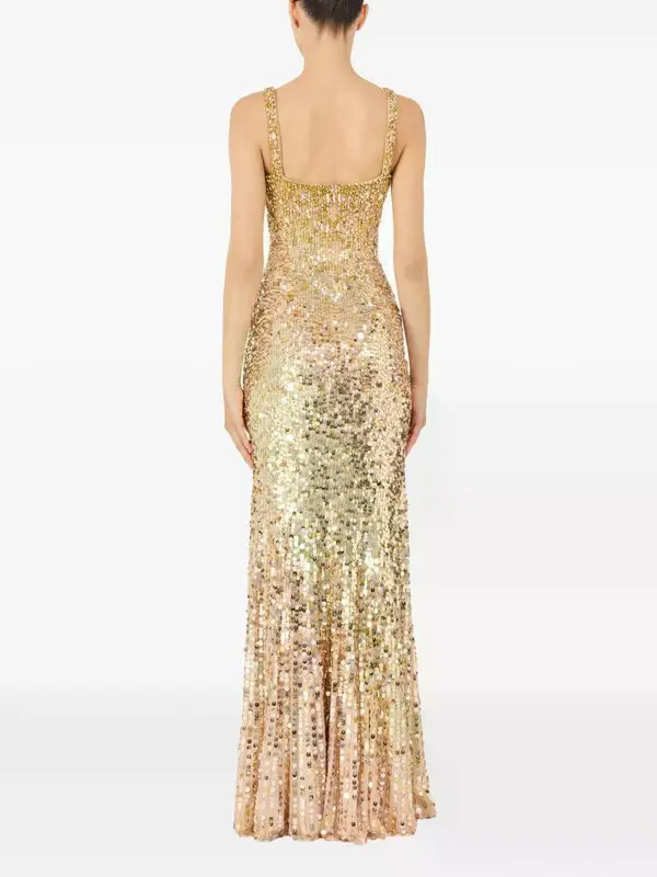 Jenny Packham Mirabeau Sequin Dress - Gold