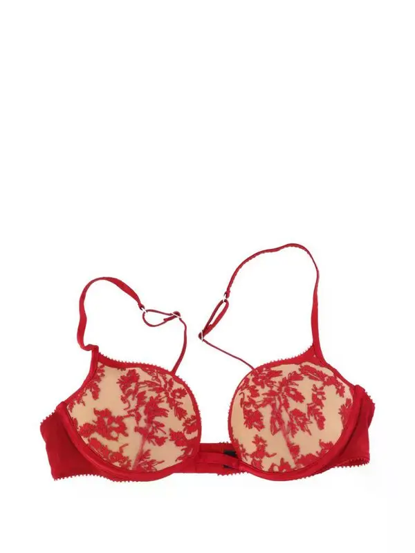 La Perla Floral-lace Bra - Red