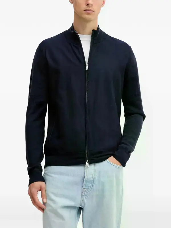 HACKETT Zip Mock-neck Cardigan