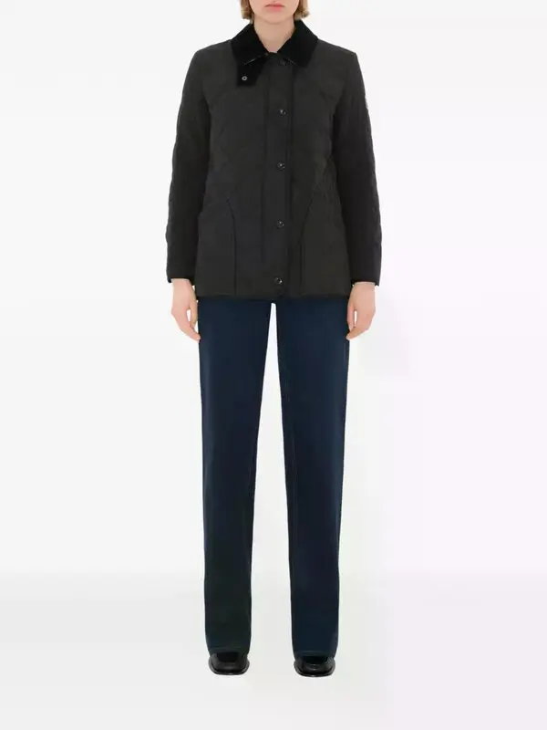 Burberry Quilted Jacket With Corduroy Collar