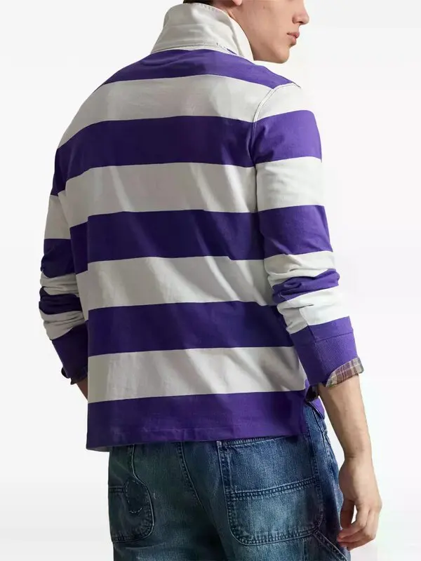 Polo Ralph Lauren Striped Long-sleeve Polo Shirt - Purple