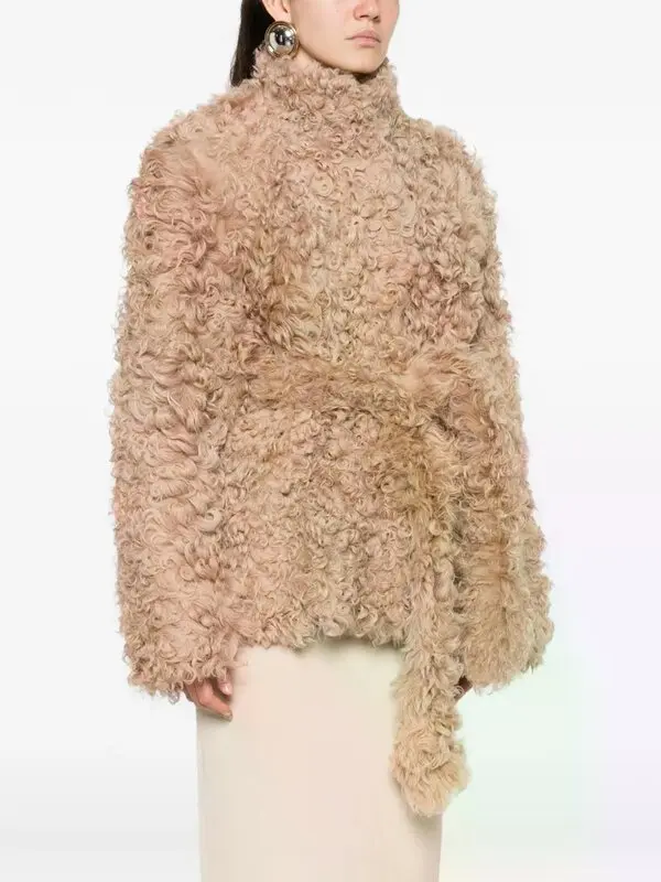 Nour Hammour Elsa Belted Fur Coat - Neutrals