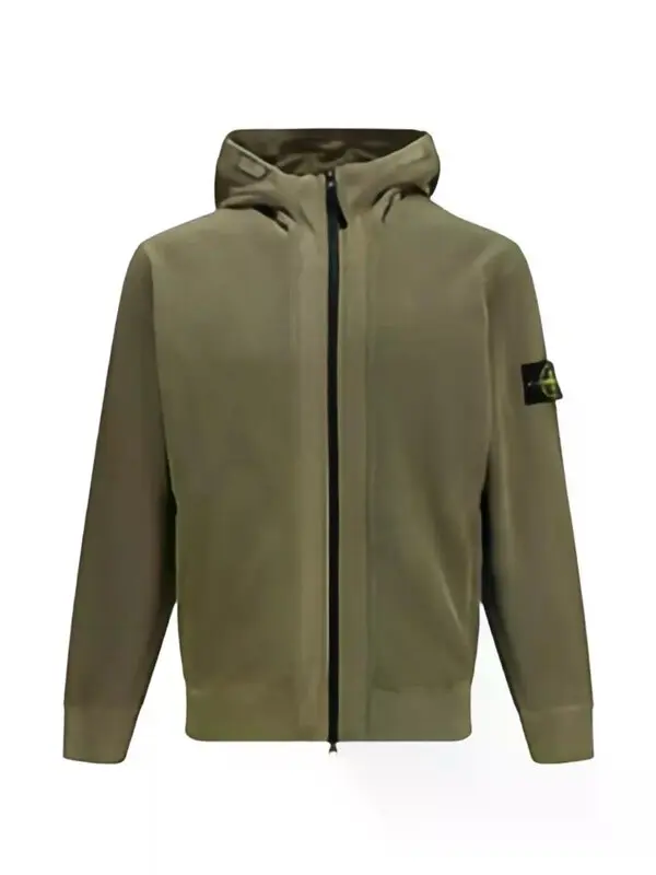 Stone Island Zip-up Hooded Waffle Sweatshirt