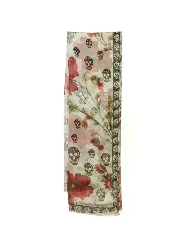 Alexander McQueen Skull-pattern Scarf - White