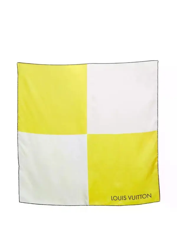 LOUIS VUITTON Checkered Silk Scarf - Yellow