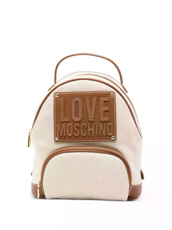 Moschino Embossed-logo Backpack - Neutrals