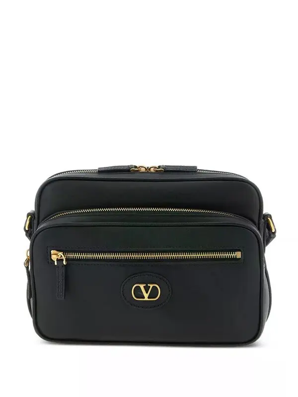 Valentino Garavani Vlogo Leather Shoulder Bag - Black