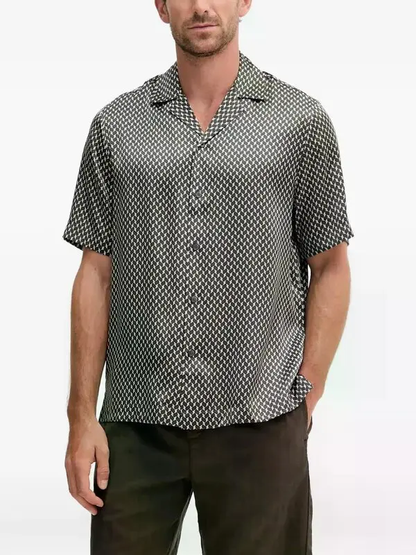 Frescobol Carioca Camp-collar Patterned Shirt - Black