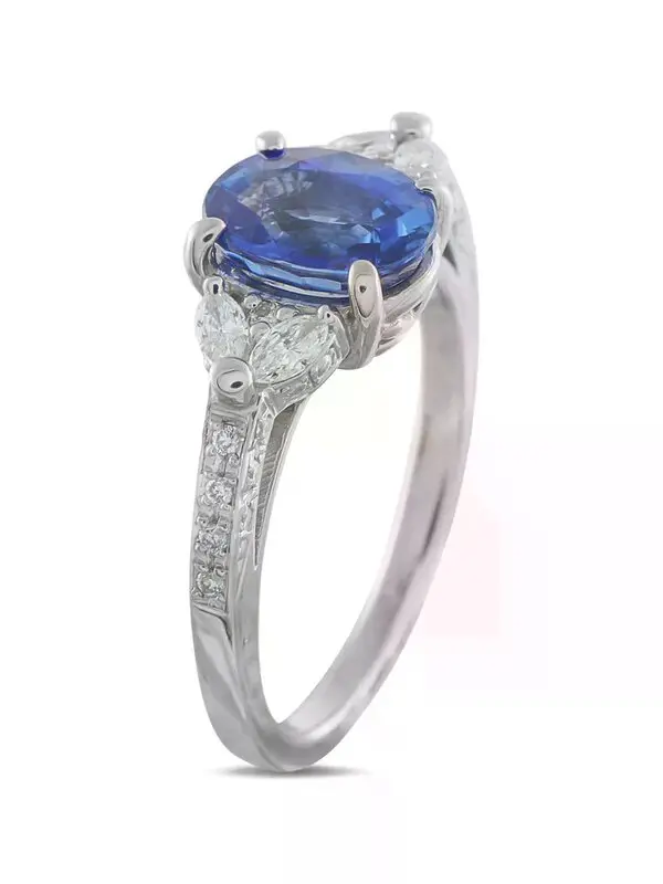 LB EXCLUSIVE Sapphire And Diamond Platinum Ring - Silver