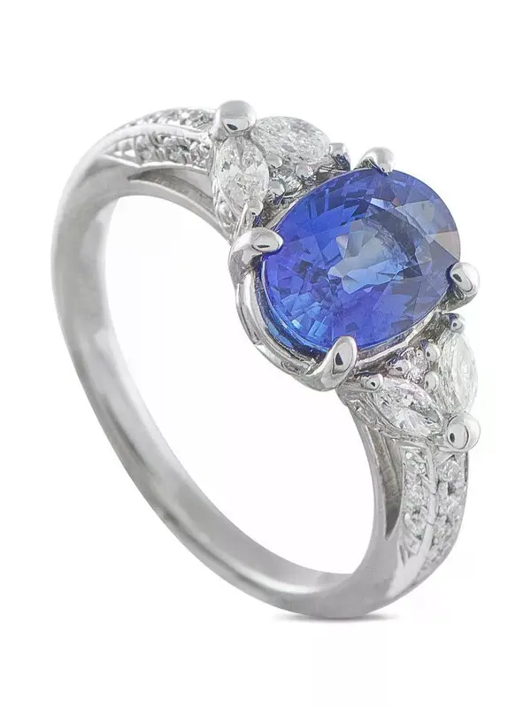 LB EXCLUSIVE Sapphire And Diamond Platinum Ring