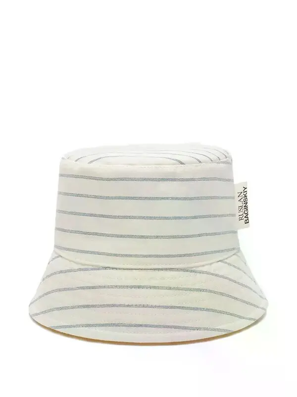 Ruslan Baginskiy Striped Label Bucket Hat - Neutrals