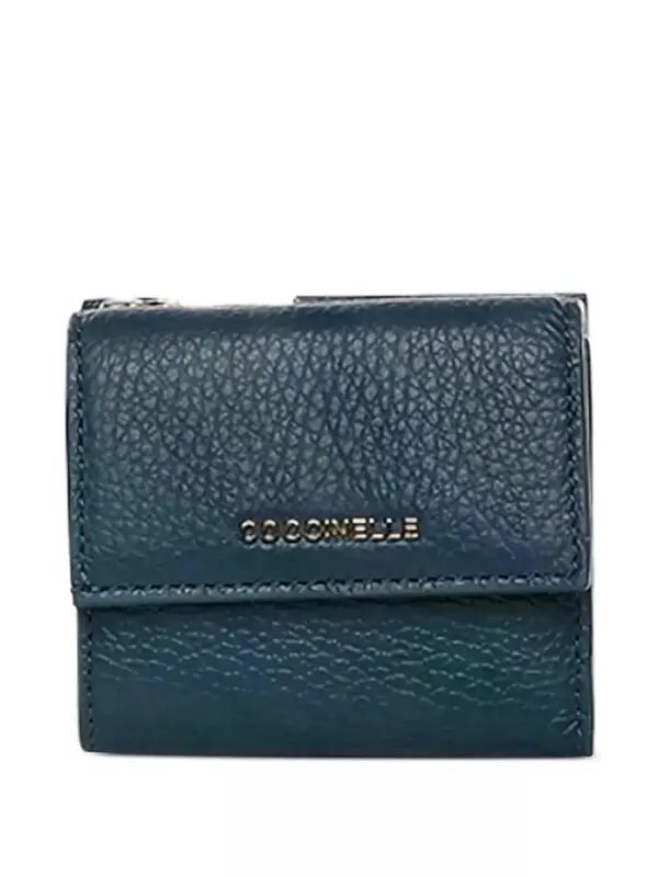 COCCINELLE Small Grained-leather Wallet - Blue